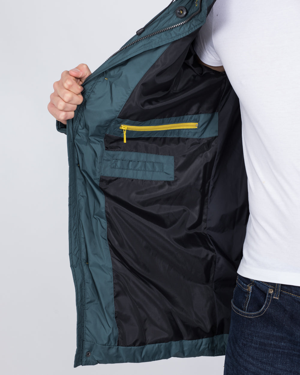 Cabano Tall Extra Long Quilted Jacket (petrol) windproof | Tall Mens ...