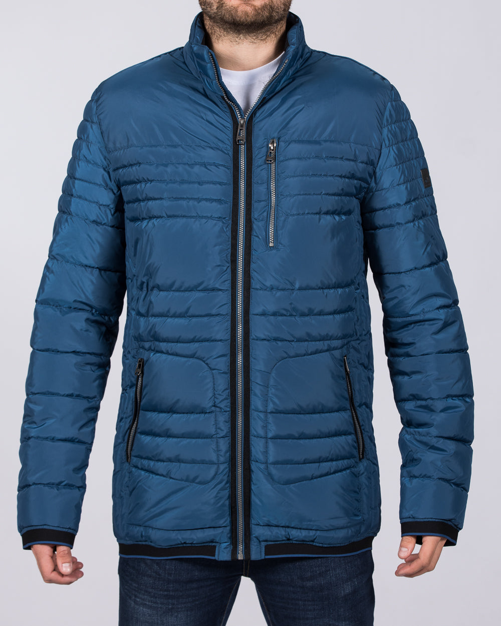 Cabano Extra Long Lightweight Tall Quilted Jacket Mens royal blue ...