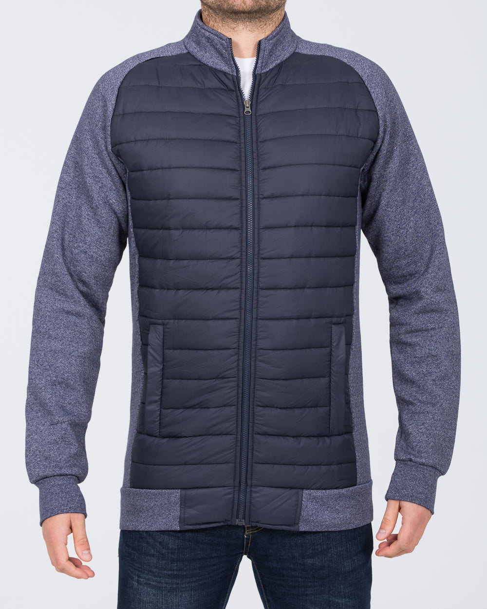 2t Ethan Tall Mens Extra Long Hybrid Jacket (navy) | Tall Mens Clothing ...
