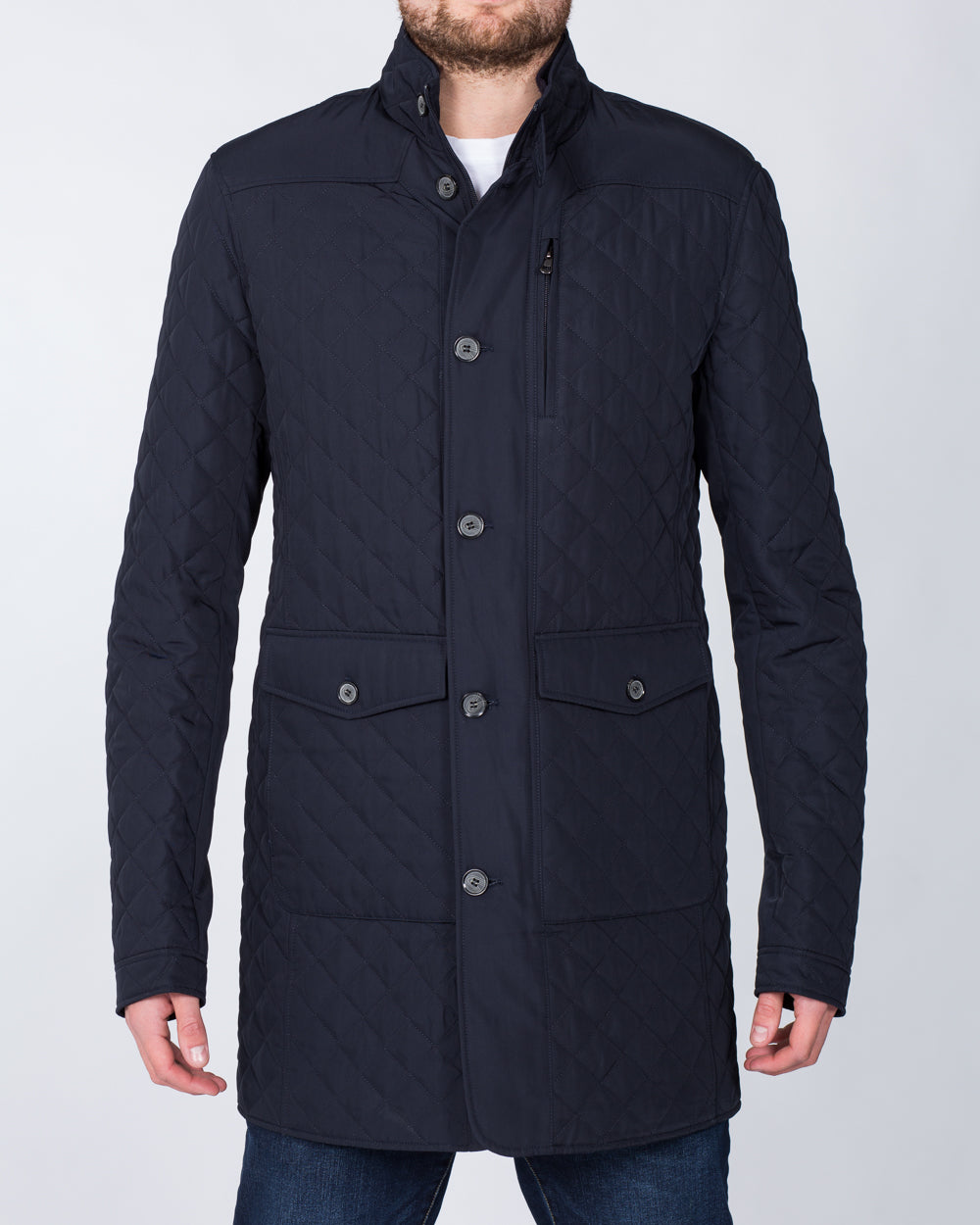Skopes Tall Mens Extra Long Curragh Quilted Jacket (navy) | Tall Mens ...